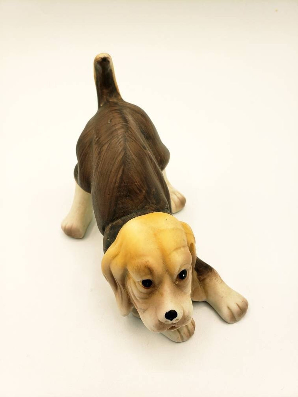Beagle Dog Hand Painted Ceramic Figurine Statue Vintage Decor MIC ...