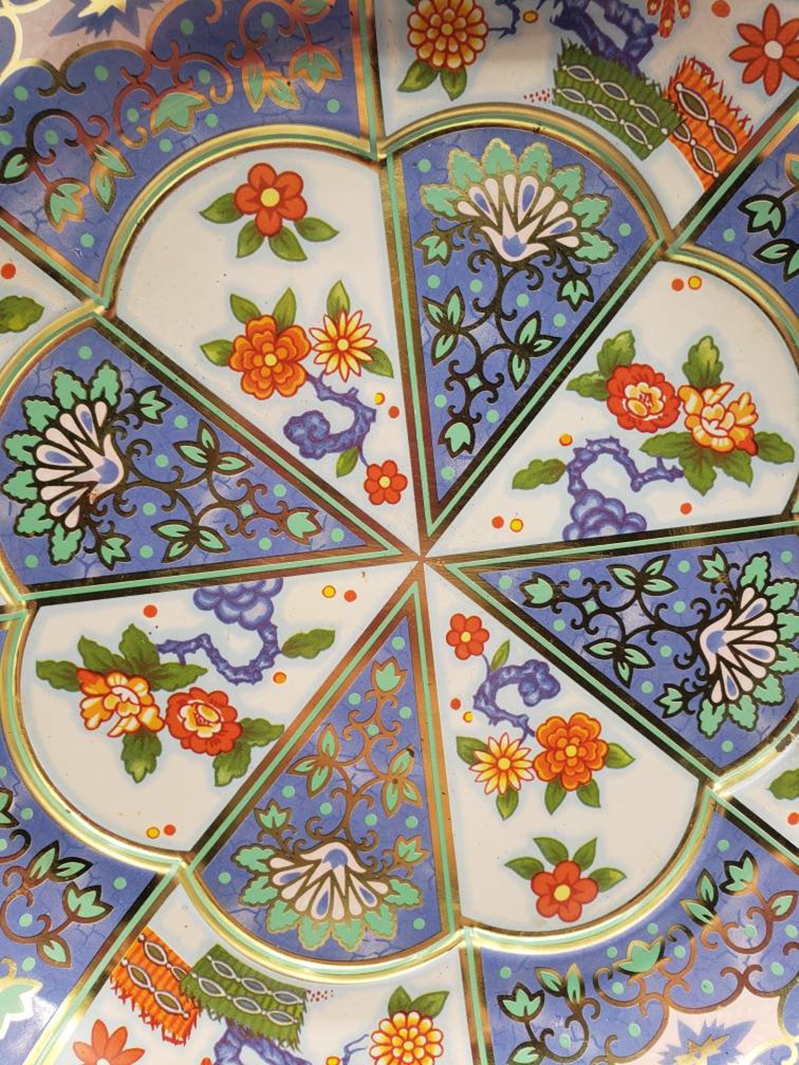 Boho Decor Daher England 1971 Decorated Ware Tin Serving Bowl Floral ...