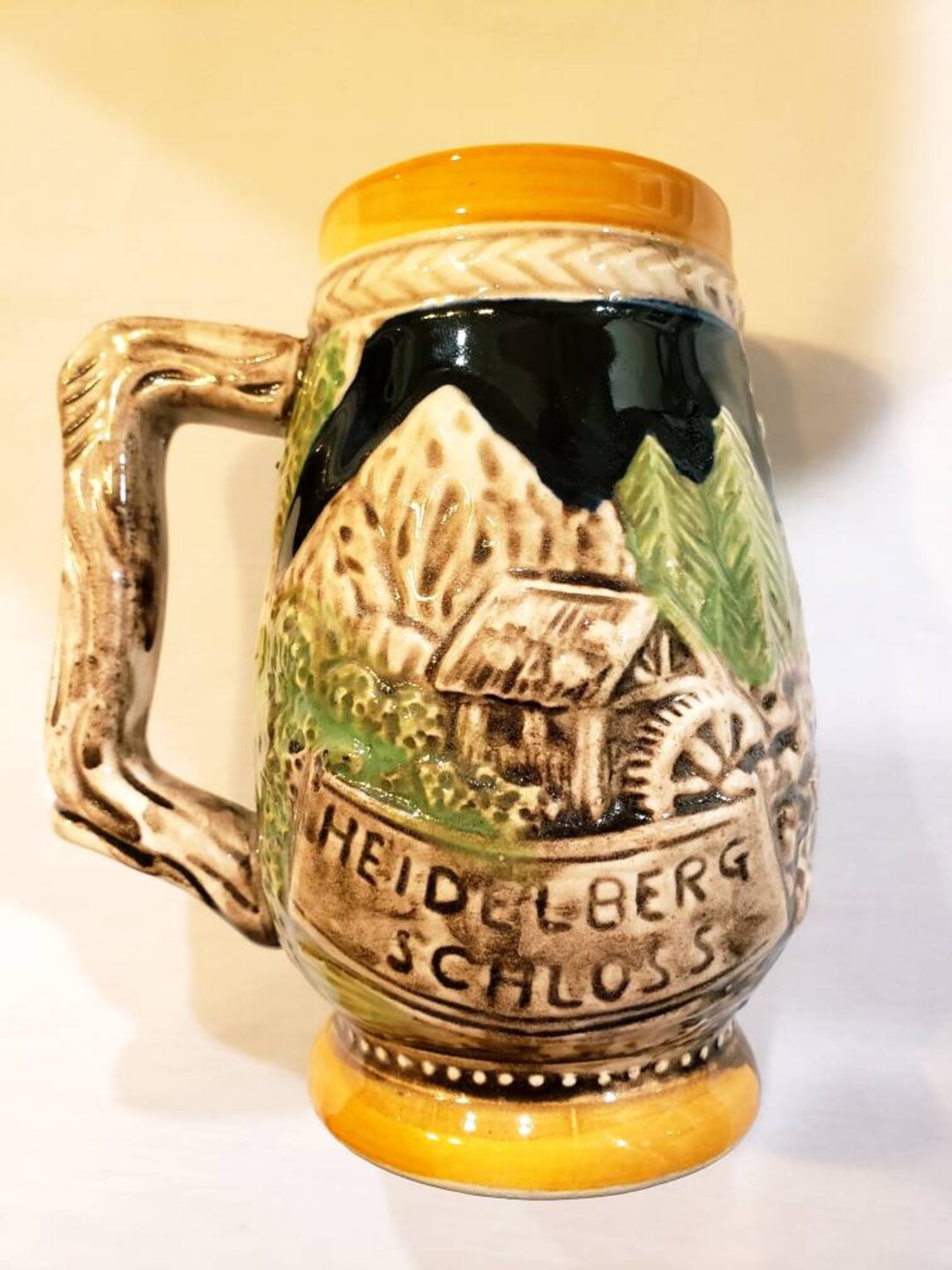 Heidelberg Schloss Porcelain Beer Stein German Mug Vintage Handpainted ...