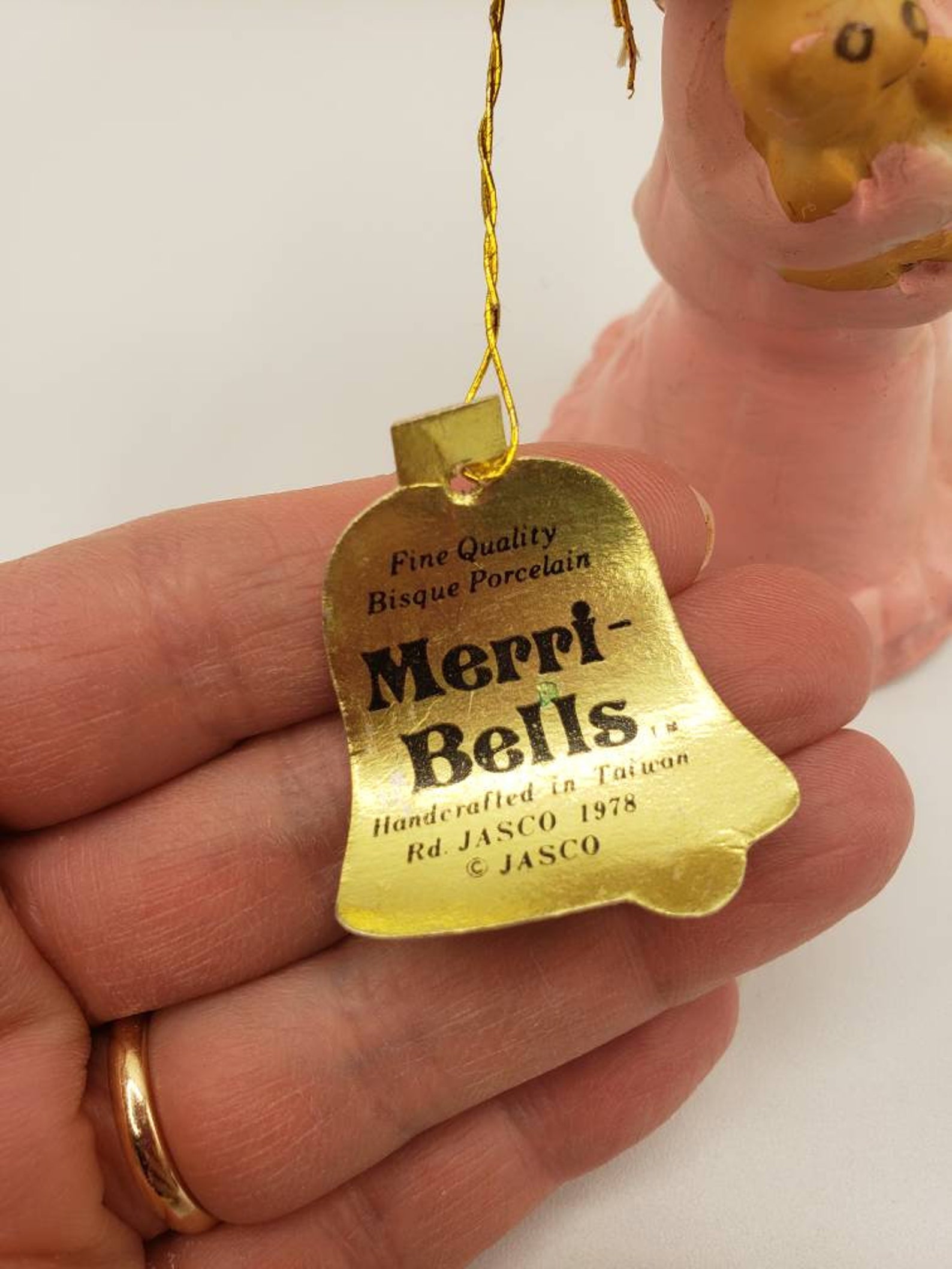 1978 Merri Bells Sleepy Girl Pink PJ'S Figurine Bisque - Etsy