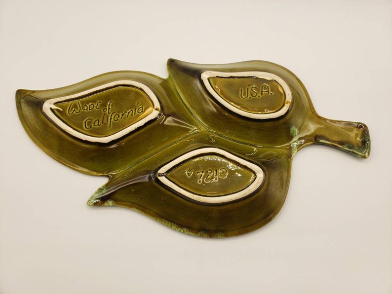 1960's Wade of California Pottery Avocado Green Leaf Dish - Etsy