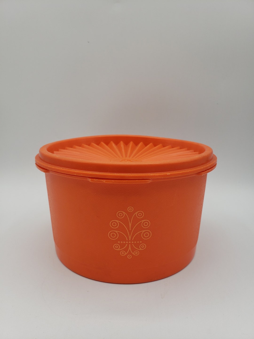 Vintage Retro Orange Tupperware Container Servalier With Sunburst Lid ...