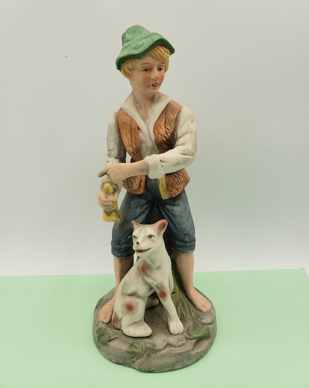 Homco Irish Sheep Herder St Patrick's Bisque Figurine 8" Home Interior ...