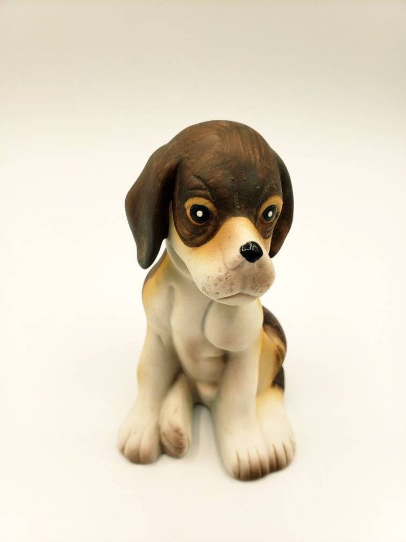 Beagle Dog Hand Painted Ceramic Figurine Statue Vintage Decor MIC ...