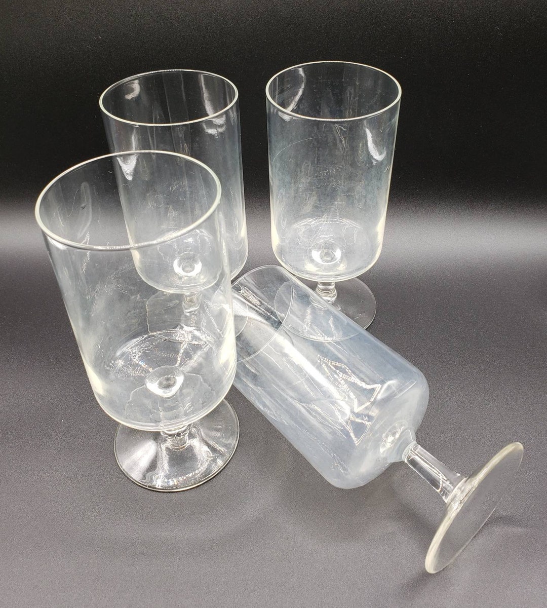 MCM Straight Sided Footed Water Goblets, Wine Glasses, Parfait Cups ...