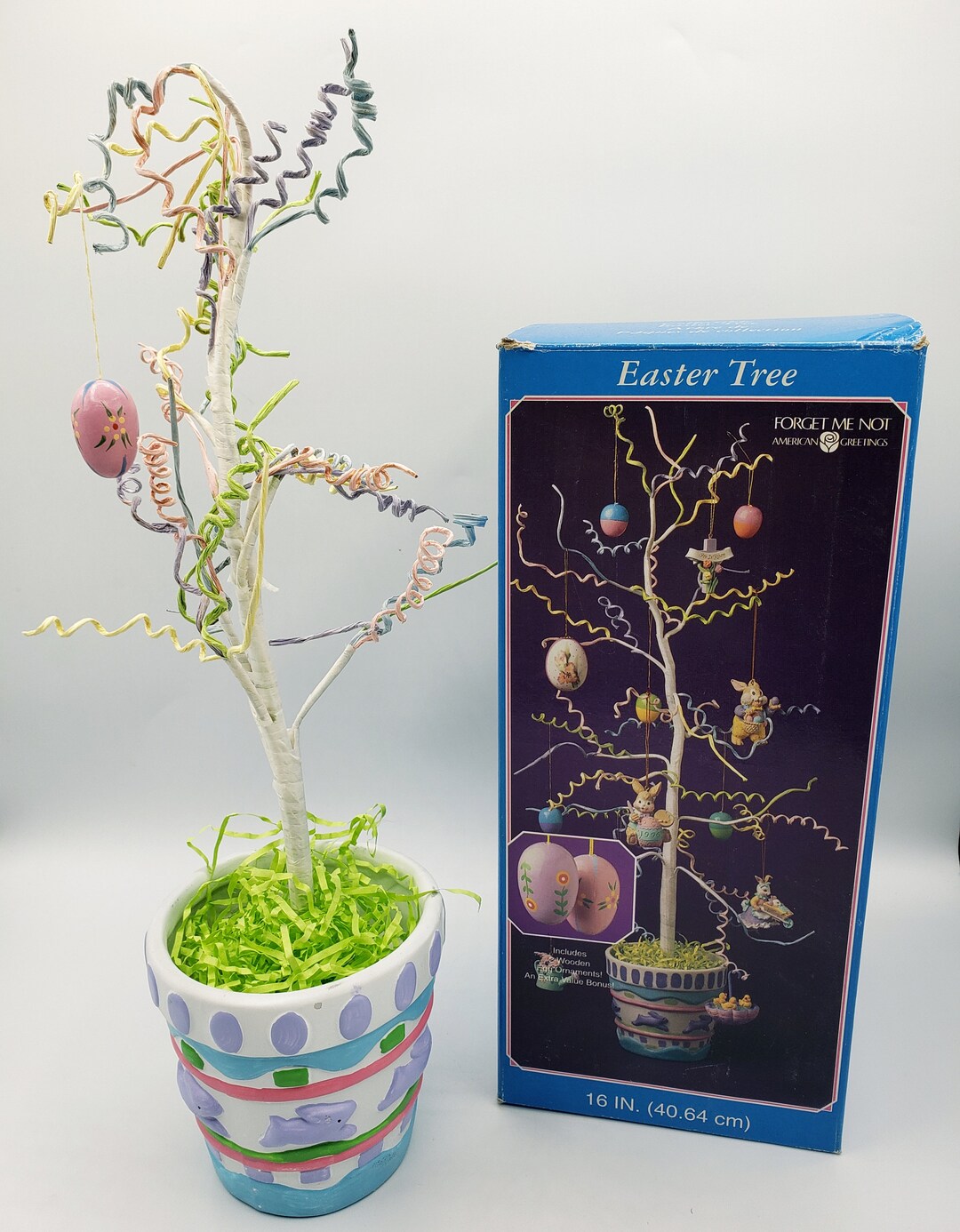 Vintage Easter Tree American Greetings Forget Me Not Spring Decor IOB ...