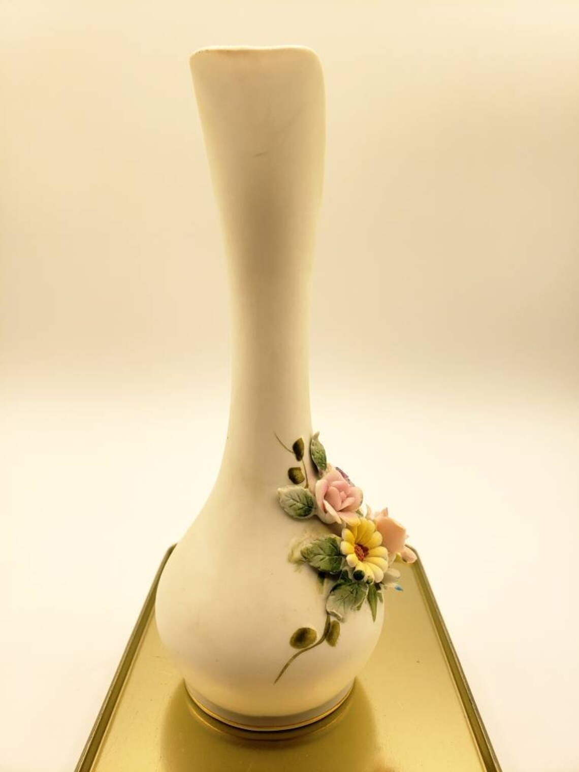 Vintage Lefton China Bisque Vase Hand Painted Flowers Floral - Etsy