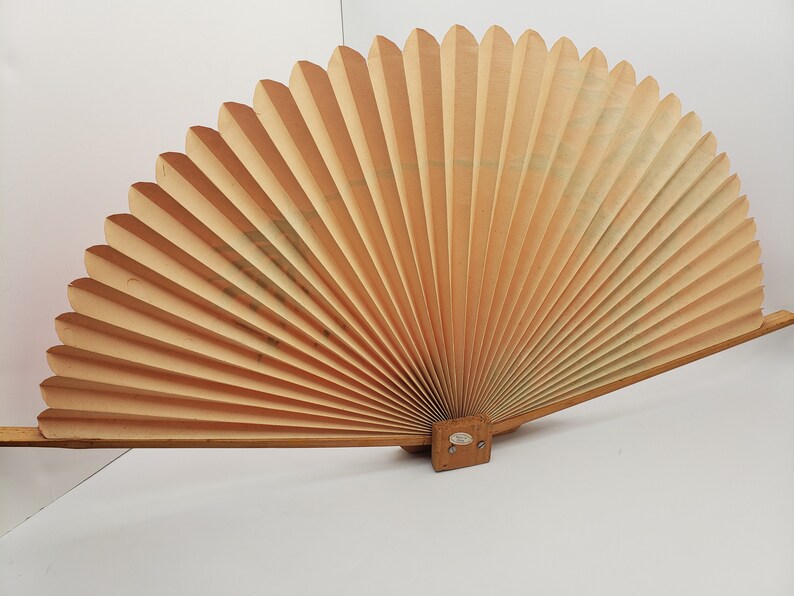 Antique Chinese Paper Hand Fan Handpainted Wood Duck 26" Wide Set of 2 ...