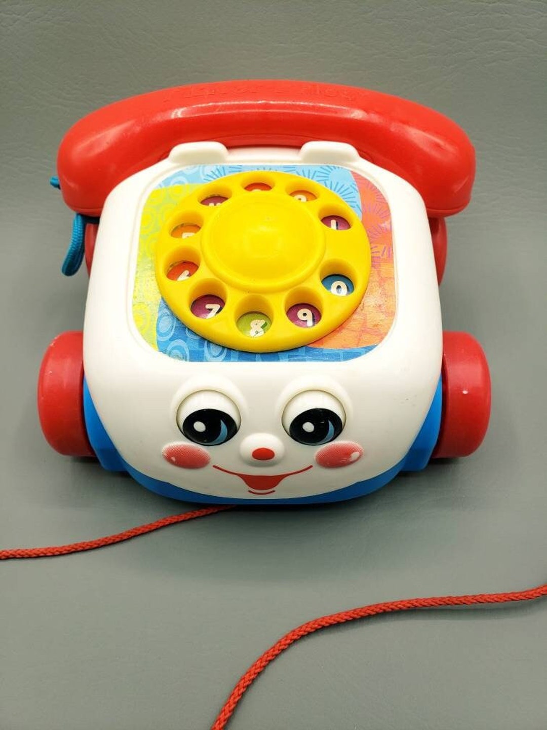 Vintage Fisher Price Chatter Phone 2000 Telephone Pull Toy W Moving ...