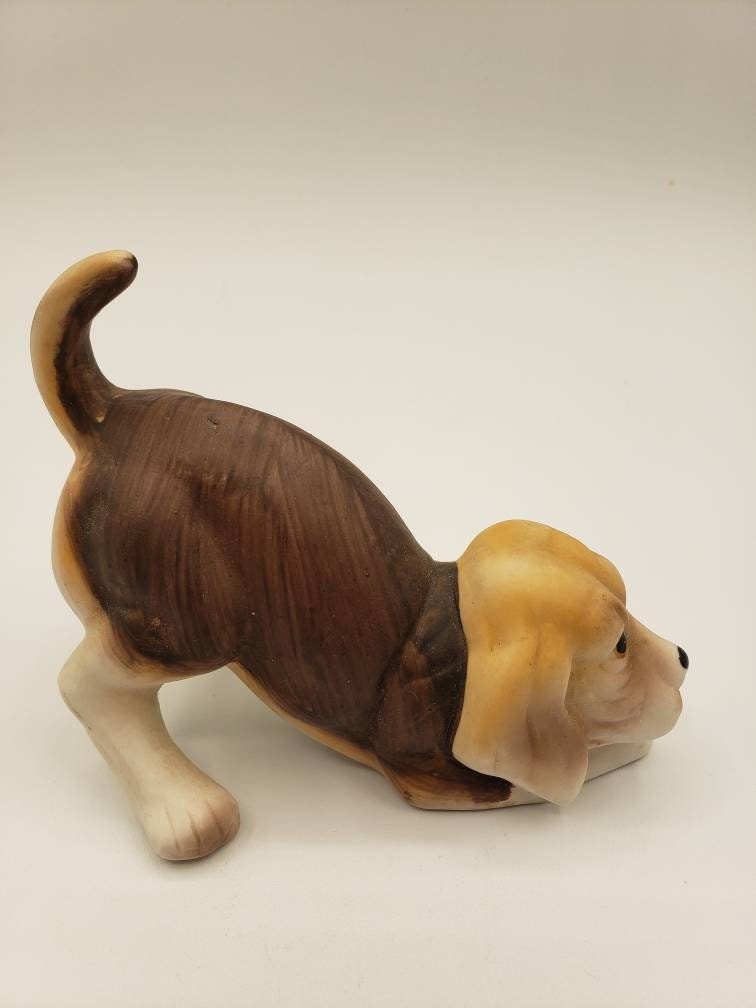 Beagle Dog Hand Painted Ceramic Figurine Statue Vintage Decor MIC ...