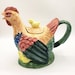 Chicken Teapot Baby Chicks Hen Rose Garden Ceramic FARMHOUSE - Etsy