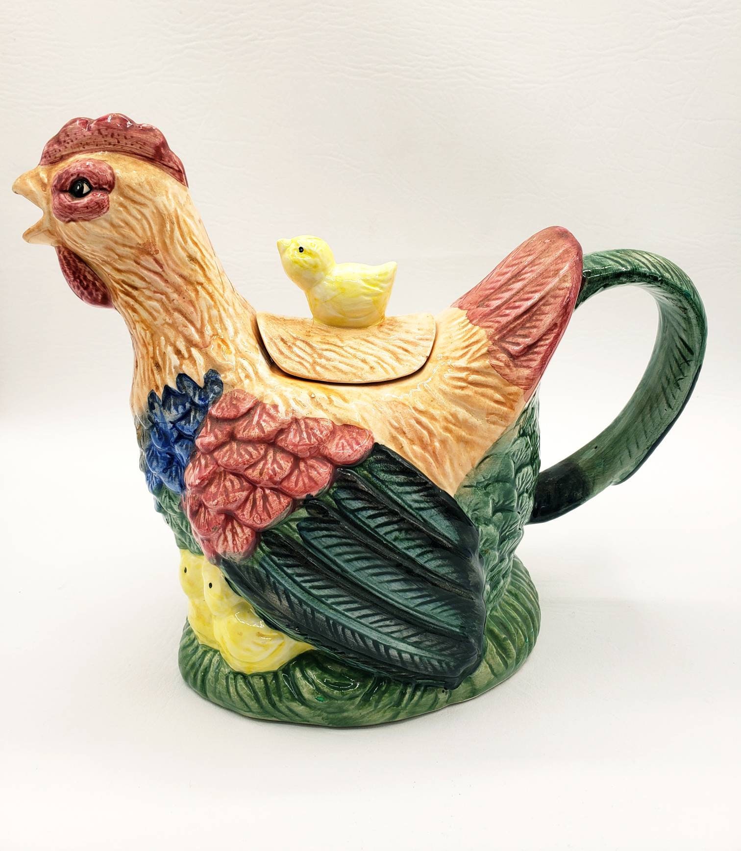 Chicken Teapot Baby Chicks Hen Rose Garden Ceramic FARMHOUSE - Etsy