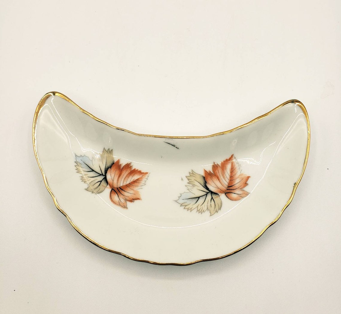 Vintage Bone Dish CMI Chadwick Japan Crescent Porcelain Half Moon ...