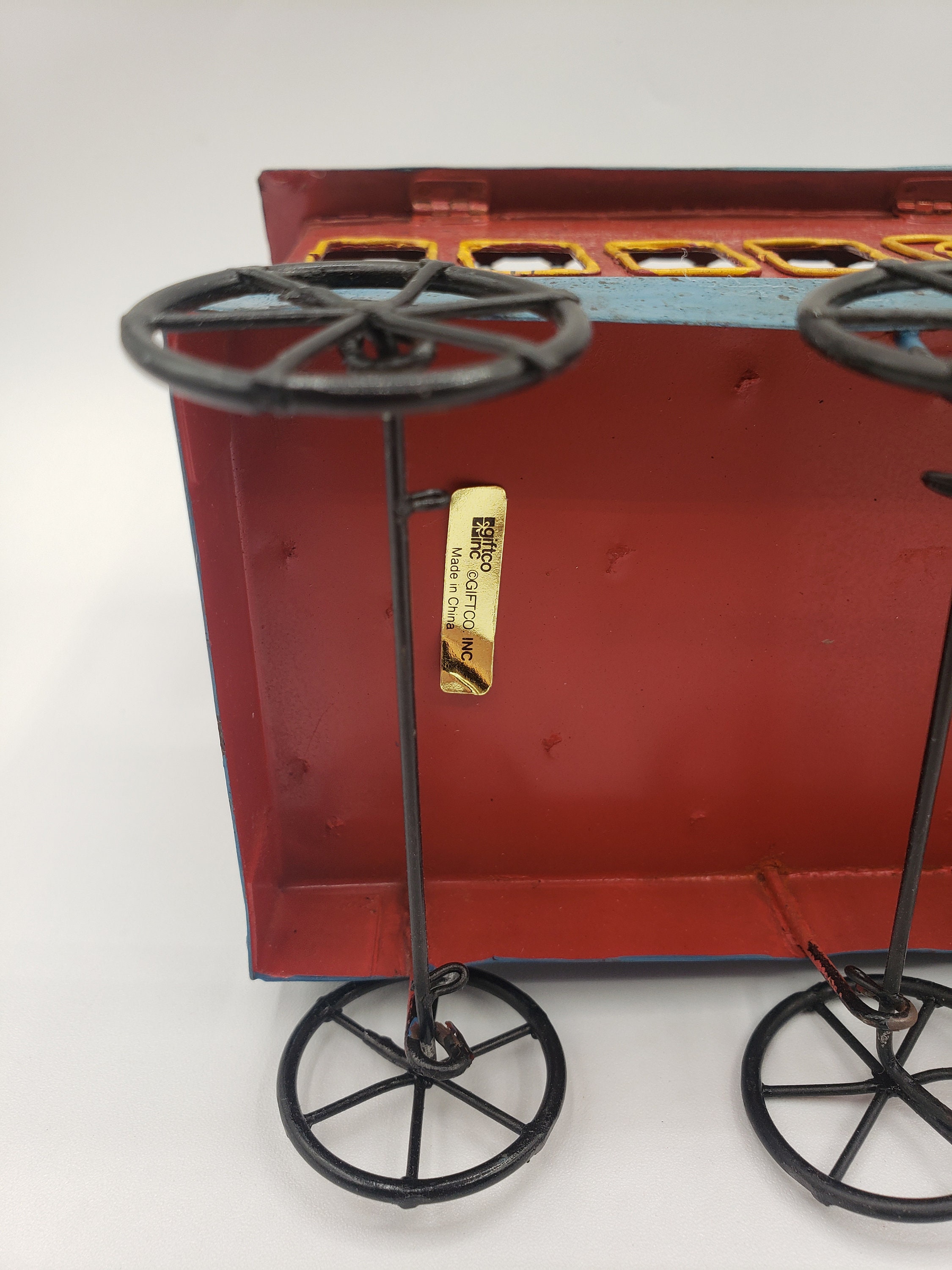 Vintage Christmas Tin Train Engine Metal Candle Holder Locomotive ...