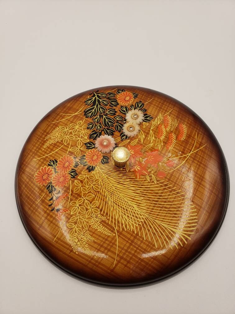 Otagiri Vintage MCM Lacquerware Covered Nut Candy Relish Dish Bento Box ...