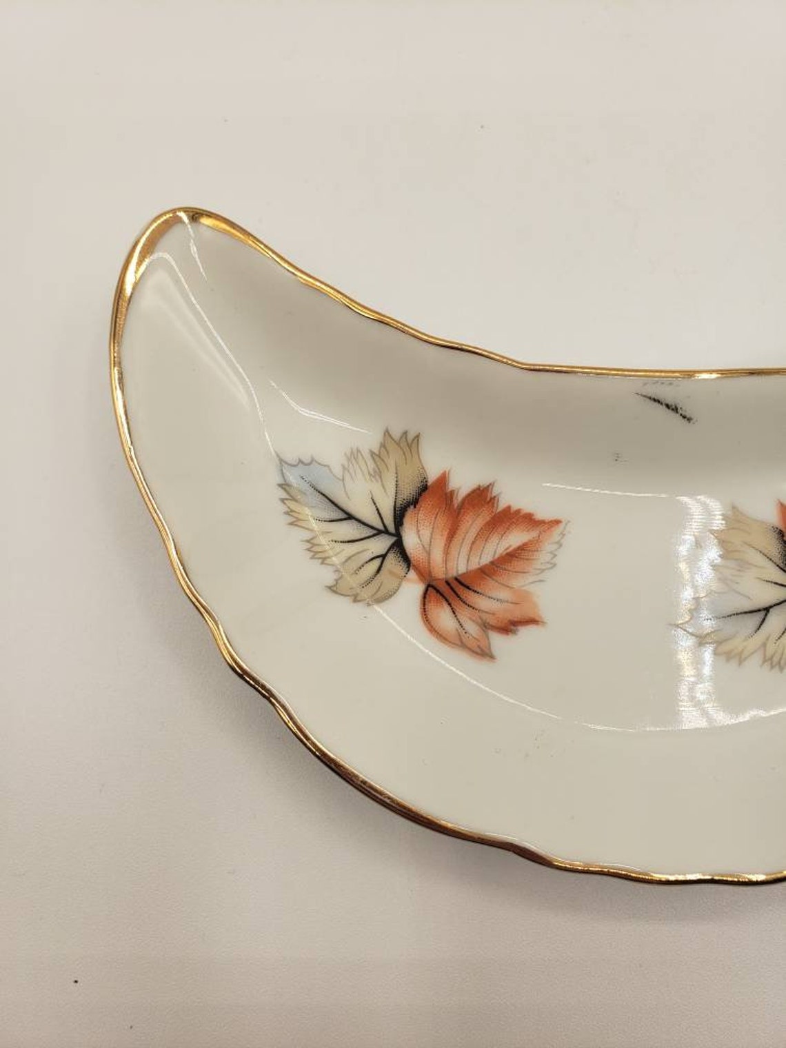 Vintage Bone Dish CMI Chadwick Japan Crescent Porcelain Half Moon ...