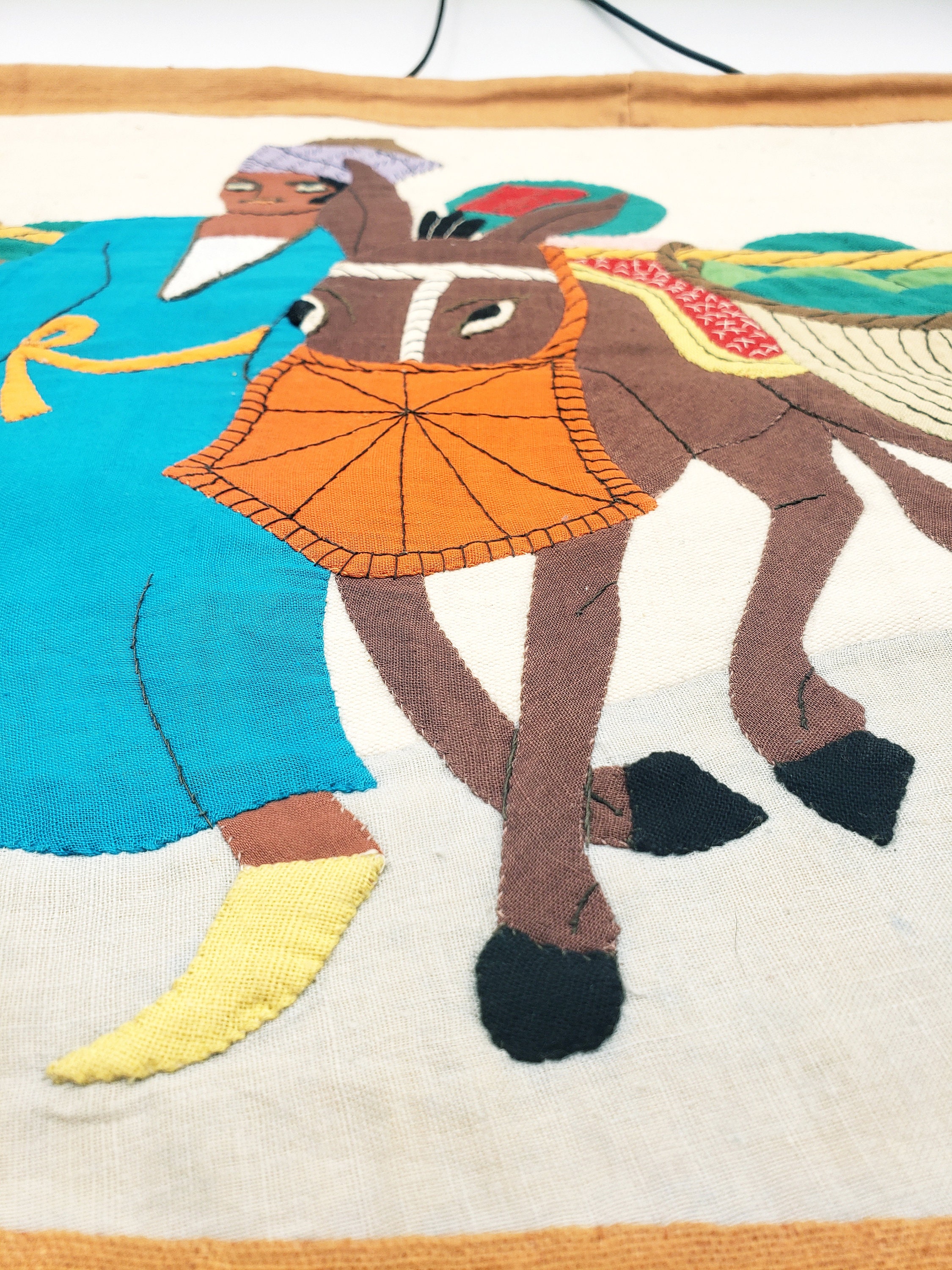 Egyptian Handmade Folk Art Textile Applique Scenery Tapestry - Etsy