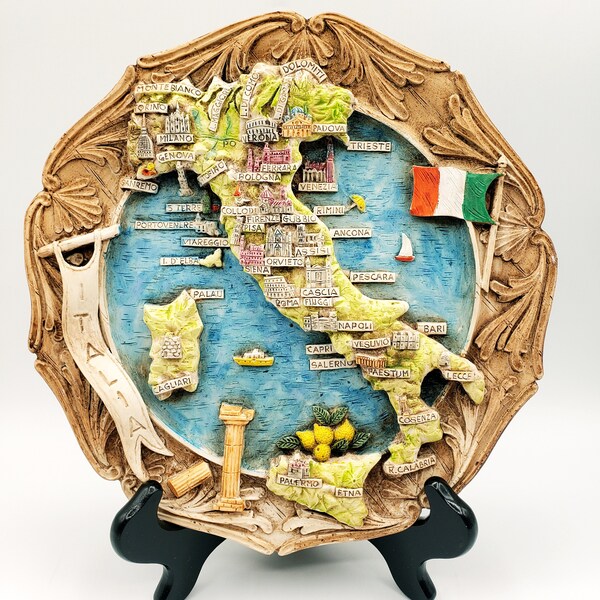 Raised Map of Italy - Etsy