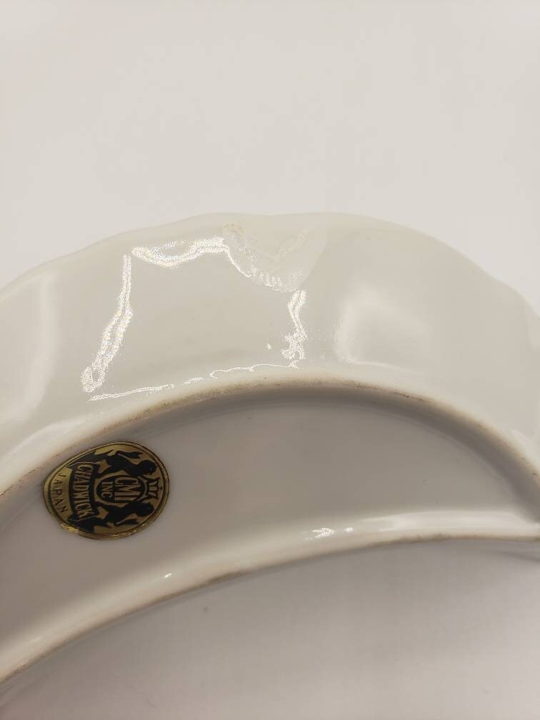 Vintage Bone Dish CMI Chadwick Japan Crescent Porcelain Half Moon ...