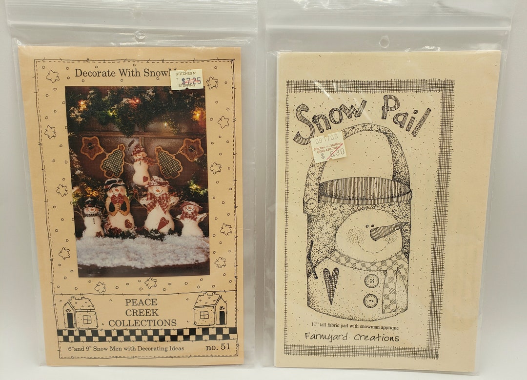 Snow Pail Pattern, Farmyard Creations W Snowman Applique & Peace Creek ...
