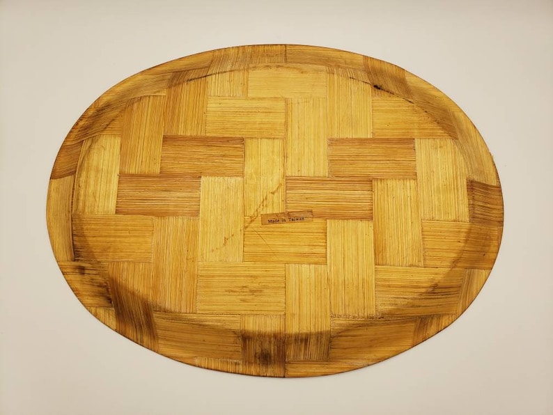 Vintage MCM Florida State Map Bamboo Serving Tray Platter Souvenir ...