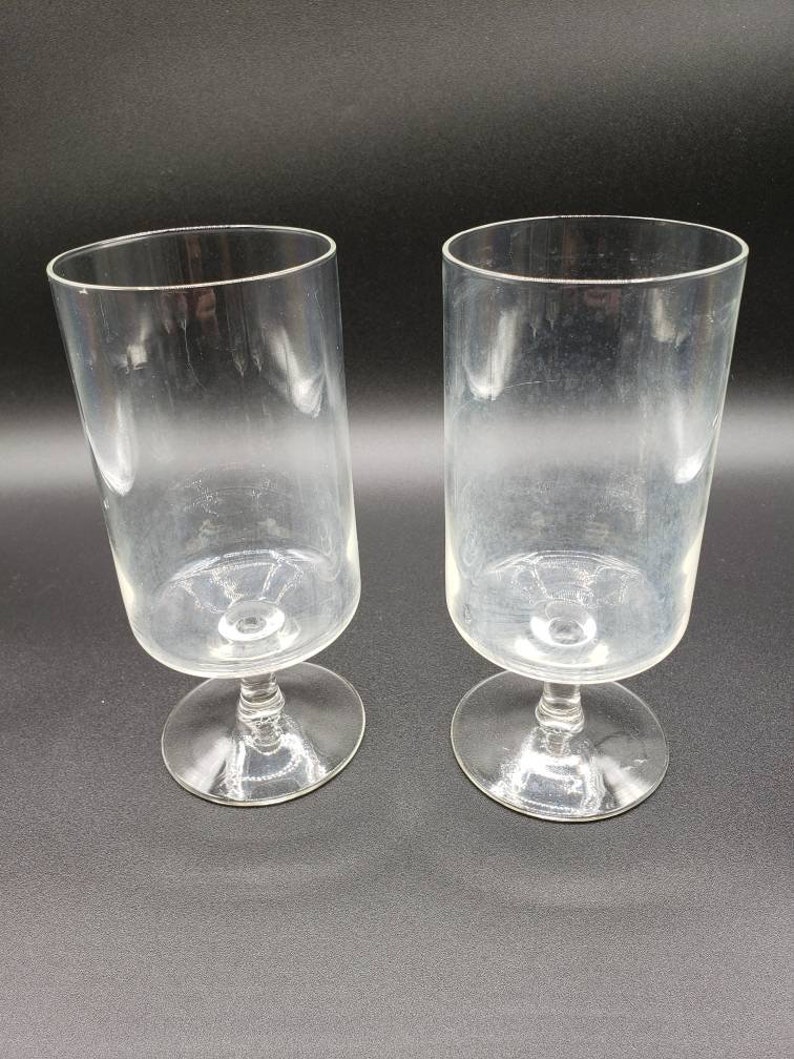 MCM Straight Sided Footed Water Goblets, Wine Glasses, Parfait Cups ...