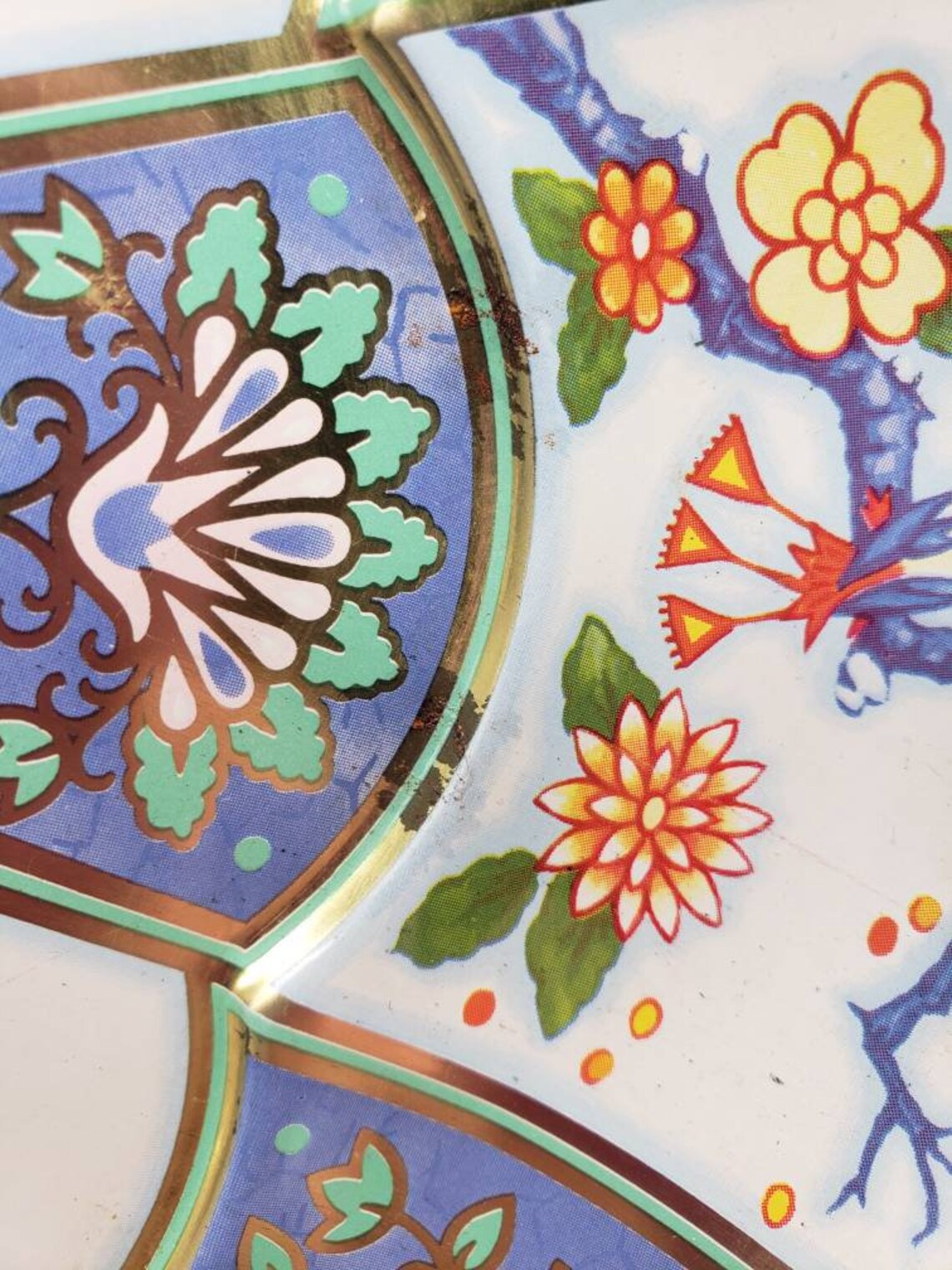 Boho Decor Daher England 1971 Decorated Ware Tin Serving Bowl Floral ...