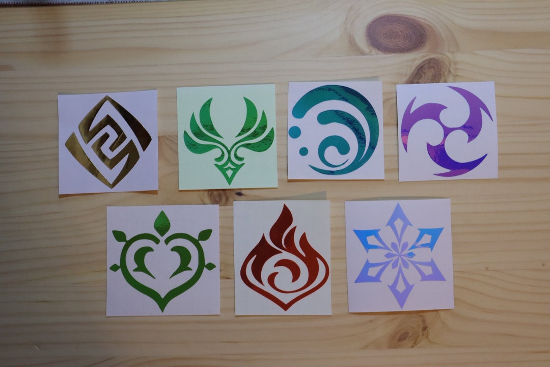 Genshin Impact Element Permanent Vinyl Sticker | Genshin Decal Sticker ...