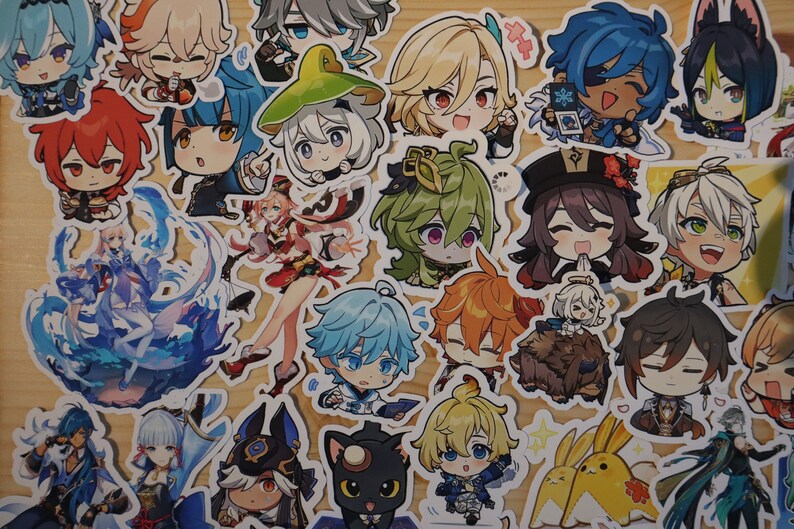 Genshin Impact Assorted Stickers Matte | Waterproof Vinyl Stickers for ...