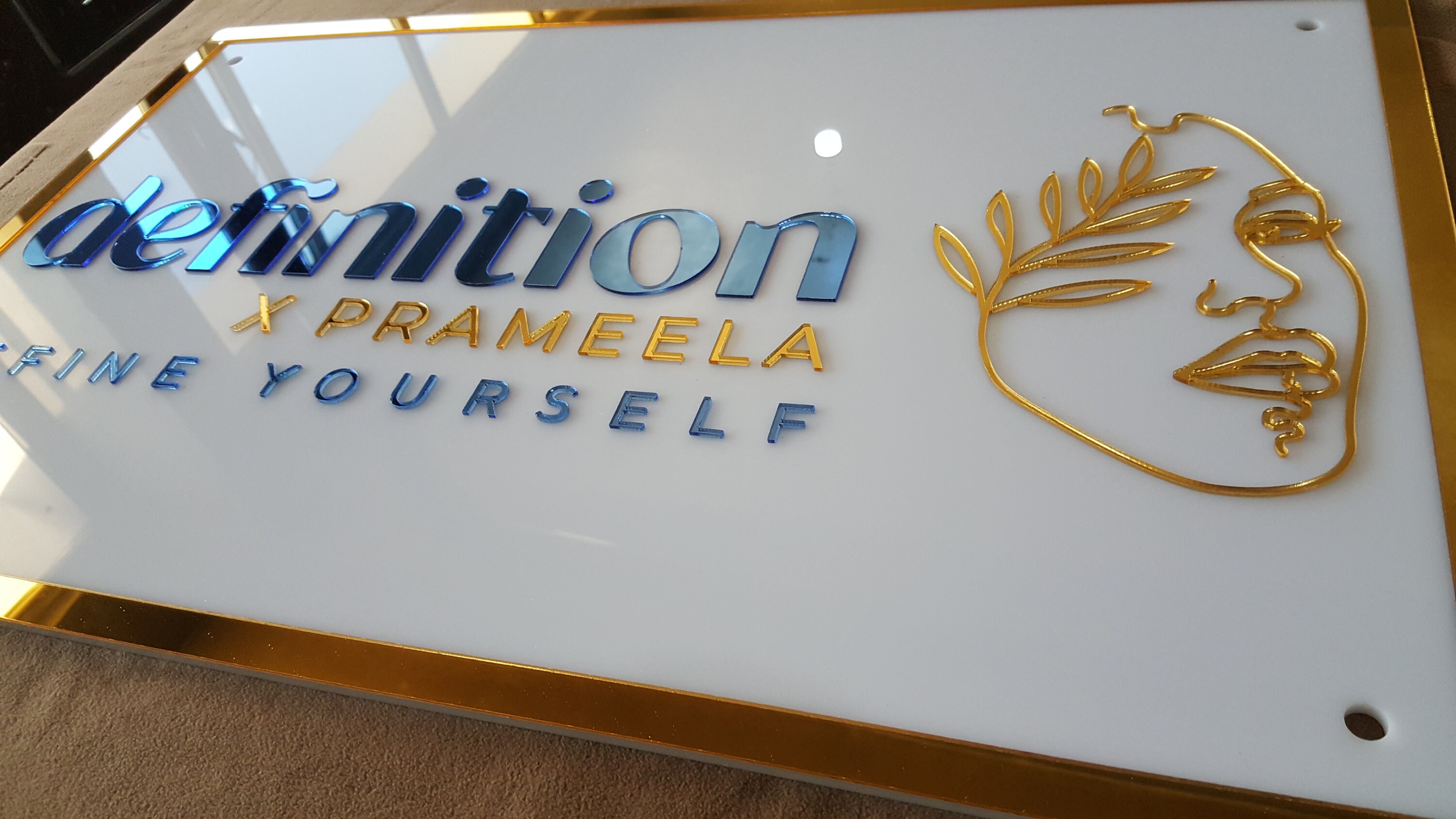 Custom Laser Cut Mirror Acrylic Logo Sign on Acrylic With Stand Offs - Etsy