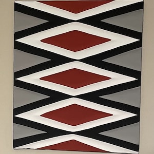 Rwandan Imigongo Painting on Wood, Unique African Geometric Painting ...