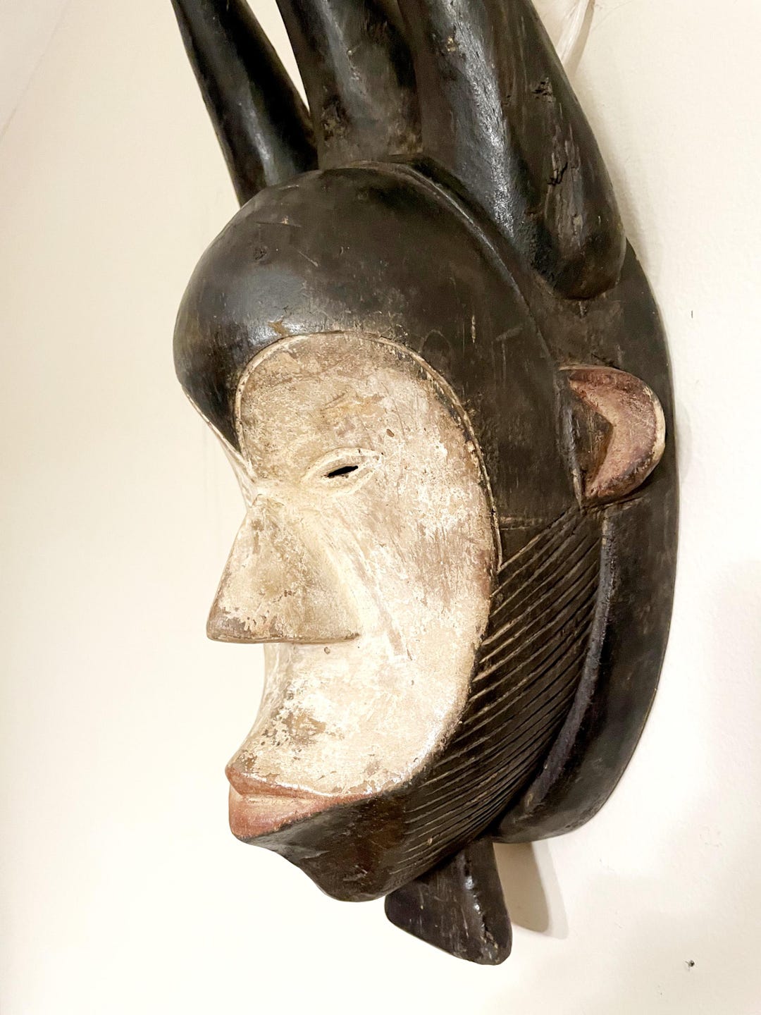 Hand-carved Rare Fang Mask, Authentic Gabon Wood Mask, African Handmade ...