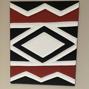 Rwandan Imigongo Painting on Wood, Unique African Geometric Painting ...