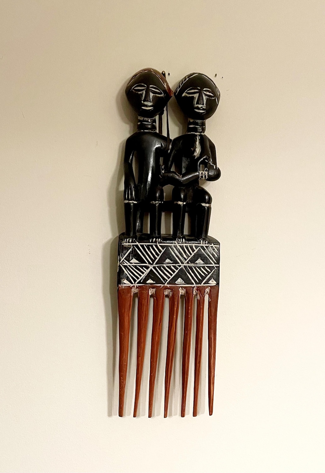 Hand-carved Rare Asante Comb, Authentic Ghana Wood Sculpture, African ...