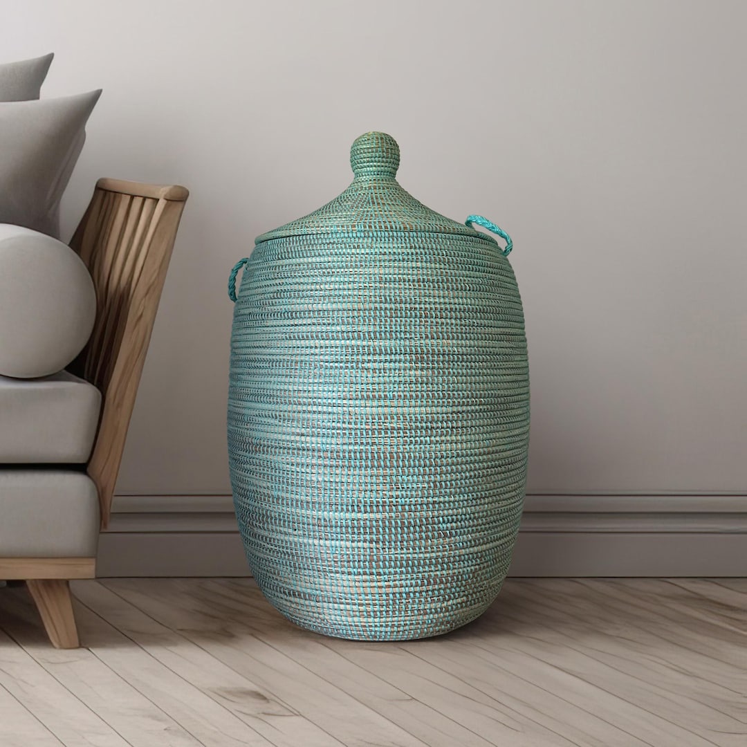 African Extra-large Woven Basket, Senegal Laundry Basket/hamper ...