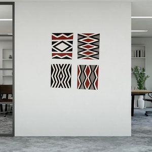 Rwandan Imigongo Painting on Wood, Unique African Geometric Painting ...