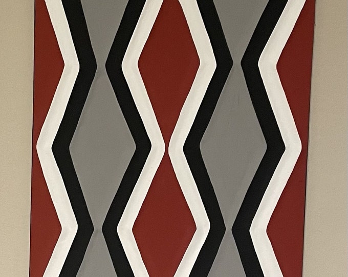 Imigongo Royal Tutsi Rwanda Geometric Tableaux | 12 X 16" - Etsy