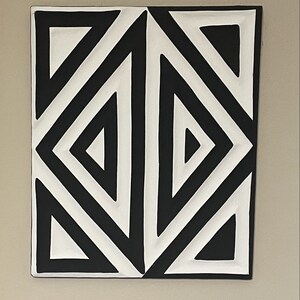Rwandan Imigongo Painting on Wood, Unique African Geometric Painting ...