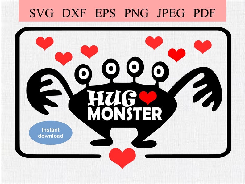 Hug Monster / SVG DXF EPS / Scary Monster Giving You a Free - Etsy