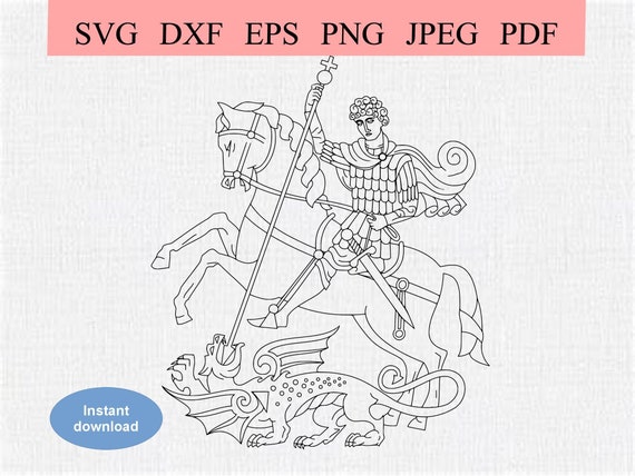 Saint George and the Dragon / SVG DXF EPS / Patron Saint of - Etsy UK