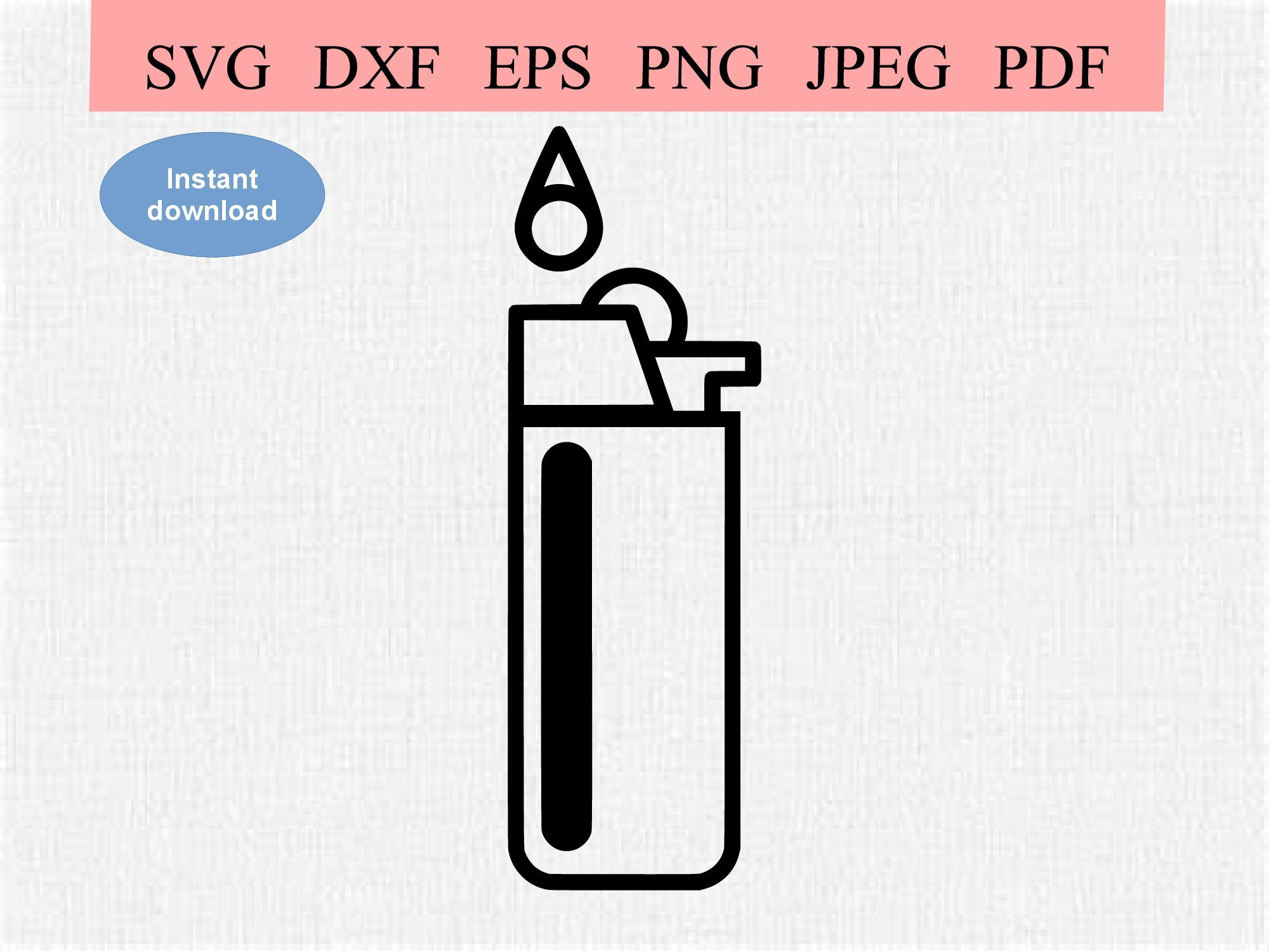 Cigarette Lighter / SVG DXF EPS / Silhouette of a Cigarette Lighter ...