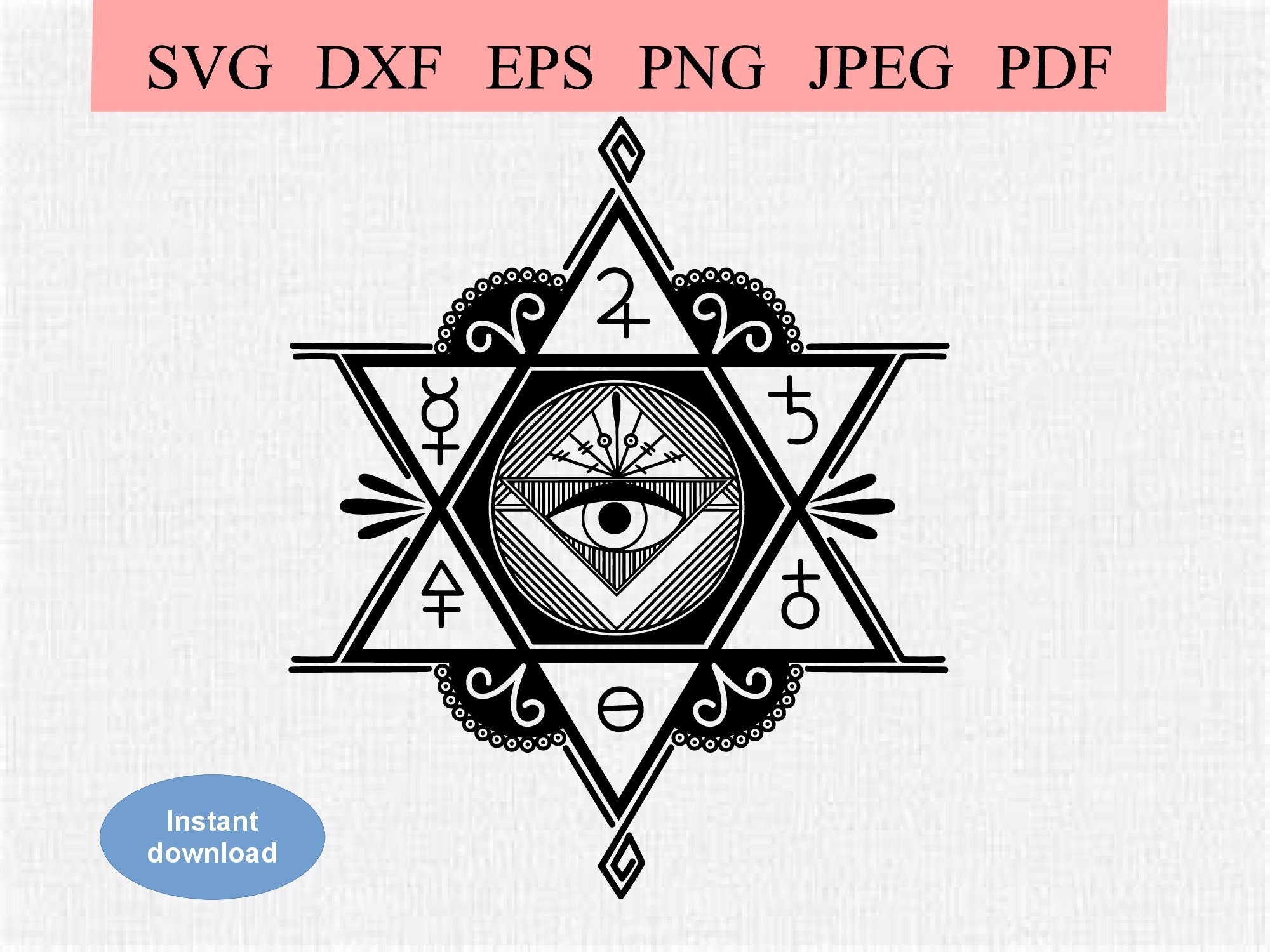 All Seeing Eye / SVG DXF EPS / Eye of Providence / Free Mason Eye ...