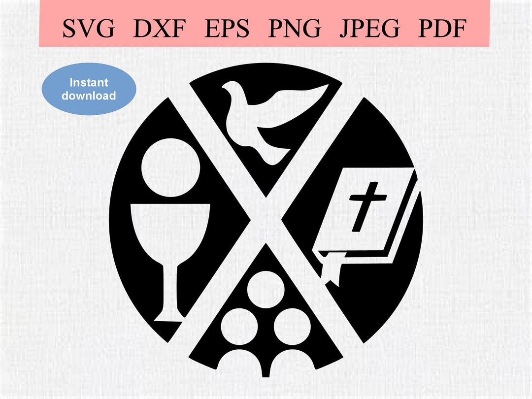 Catholic Mass / SVG DXF EPS / Christian Symbols Depicting a Catholic ...