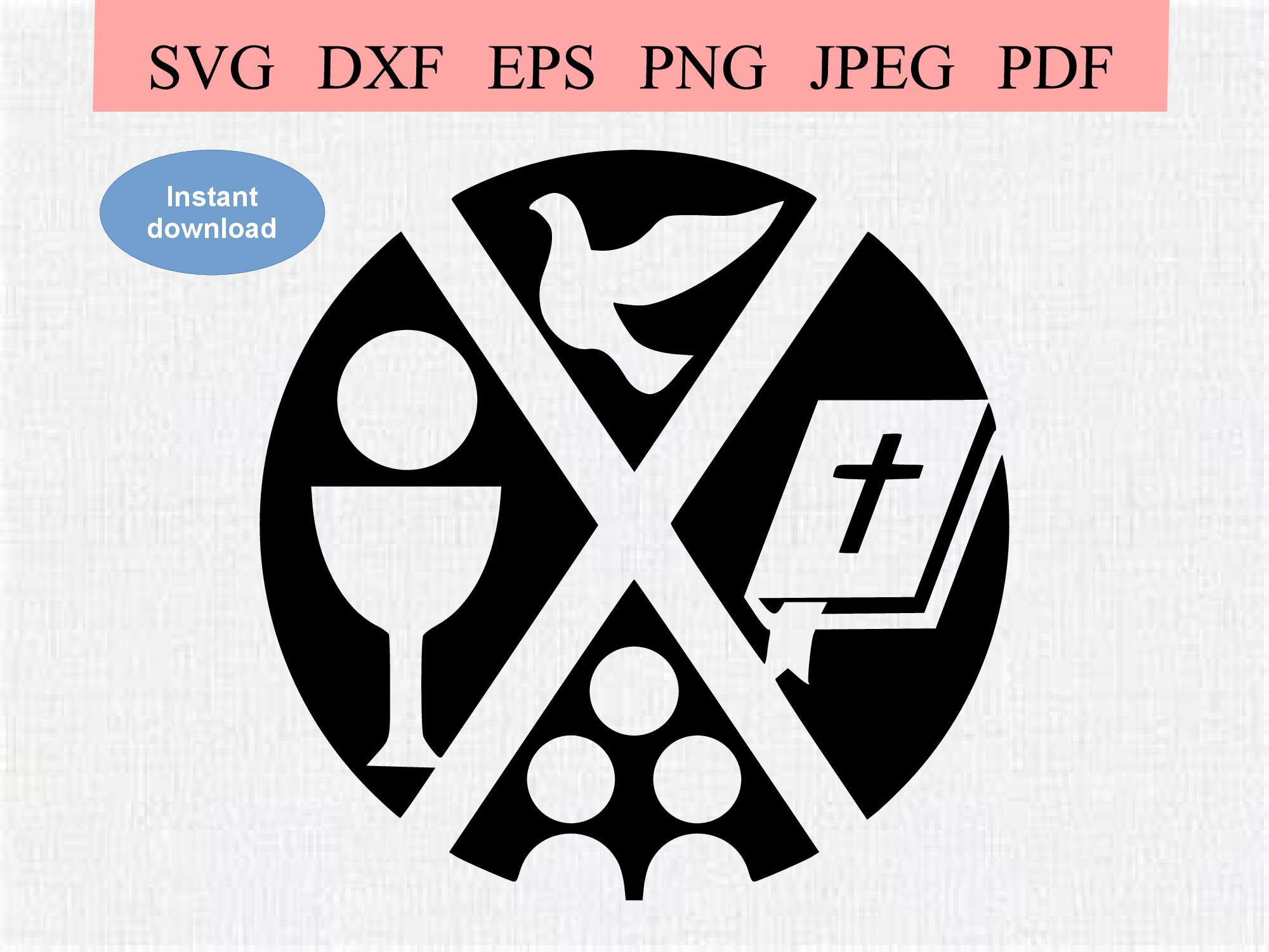 Catholic Mass / SVG DXF EPS / Christian Symbols Depicting a Catholic ...