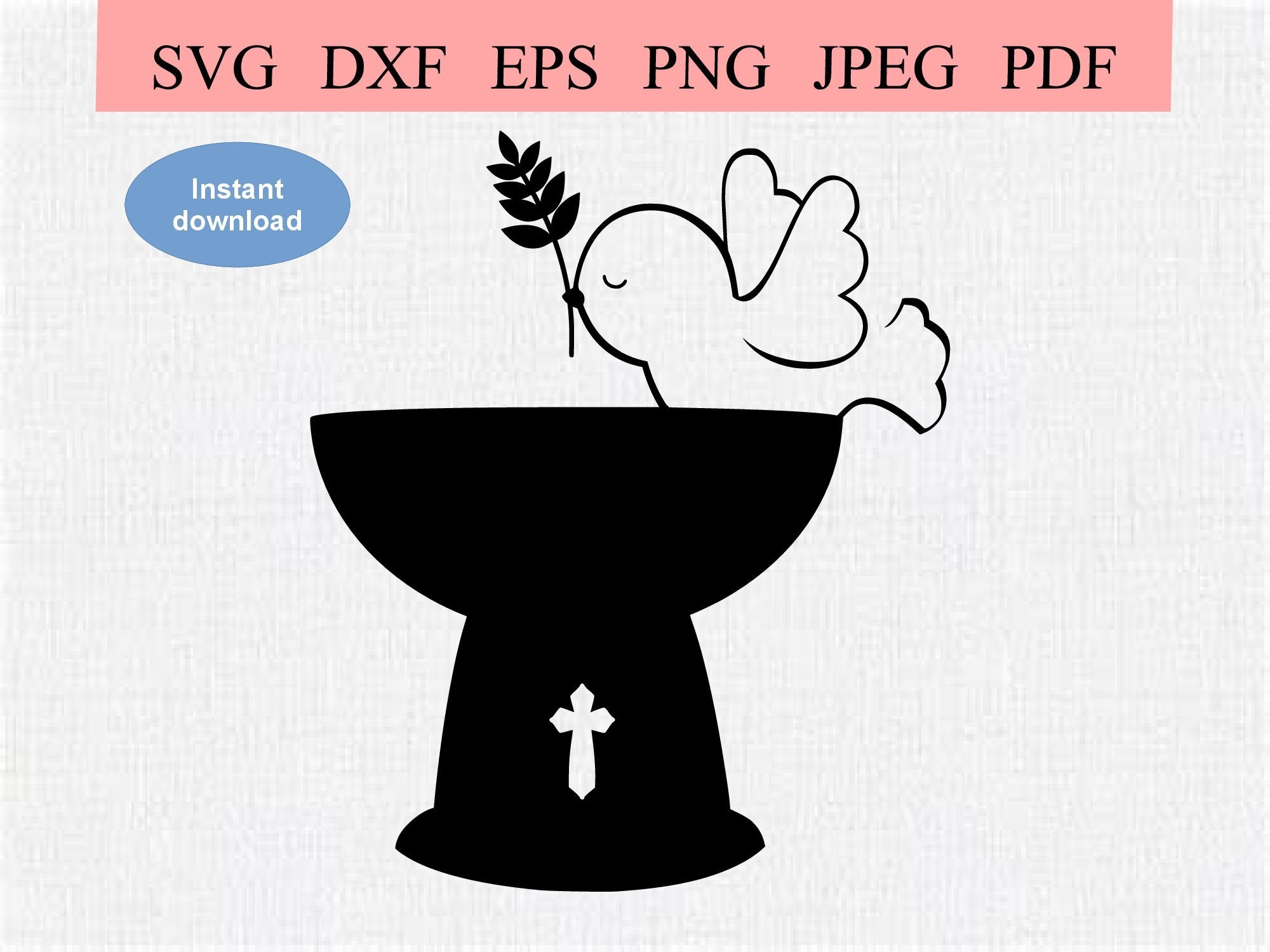 Catholic Baptism / SVG DXF EPS / Christian Christening / Holy Spirit ...