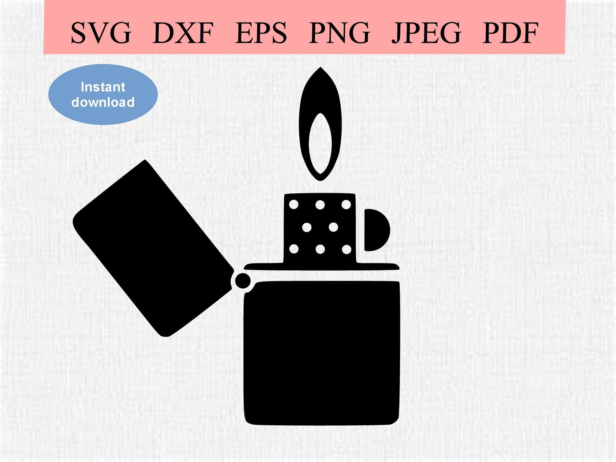 Cigarette Lighter / SVG DXF EPS / Silhouette of a Cigarette Lighter ...