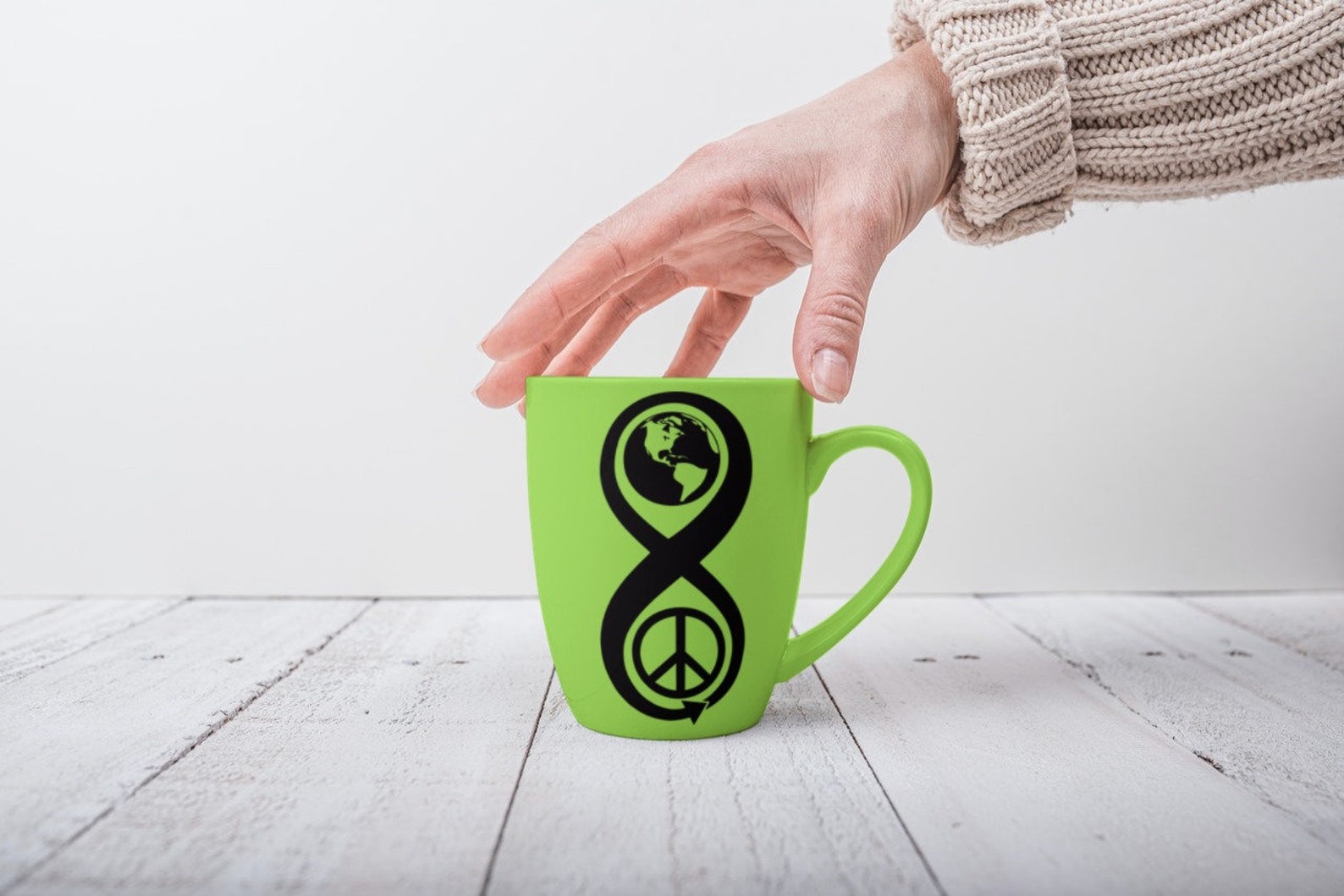 Peace for Eternity / SVG DXF EPS / Vertical Infinity Loop With Earth ...