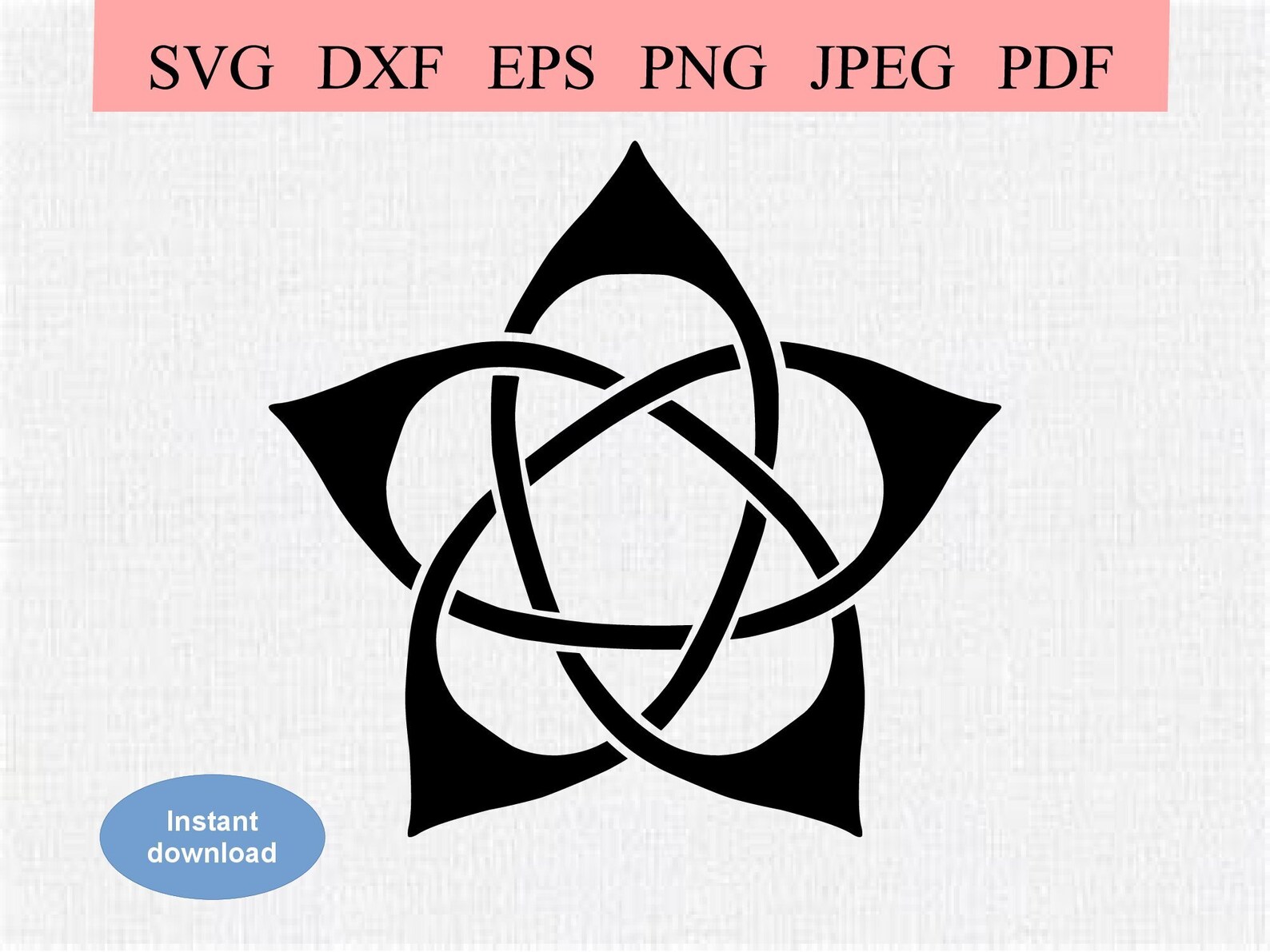 Venus Pentagram Symbol / SVG DXF EPS / Pentagram in the Shape of the ...