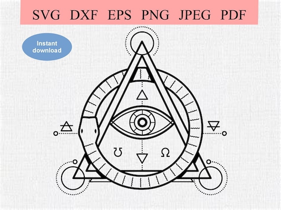 Triángulo ocular que todo lo ve / SVG DXF EPS / Ouroboros - Etsy México