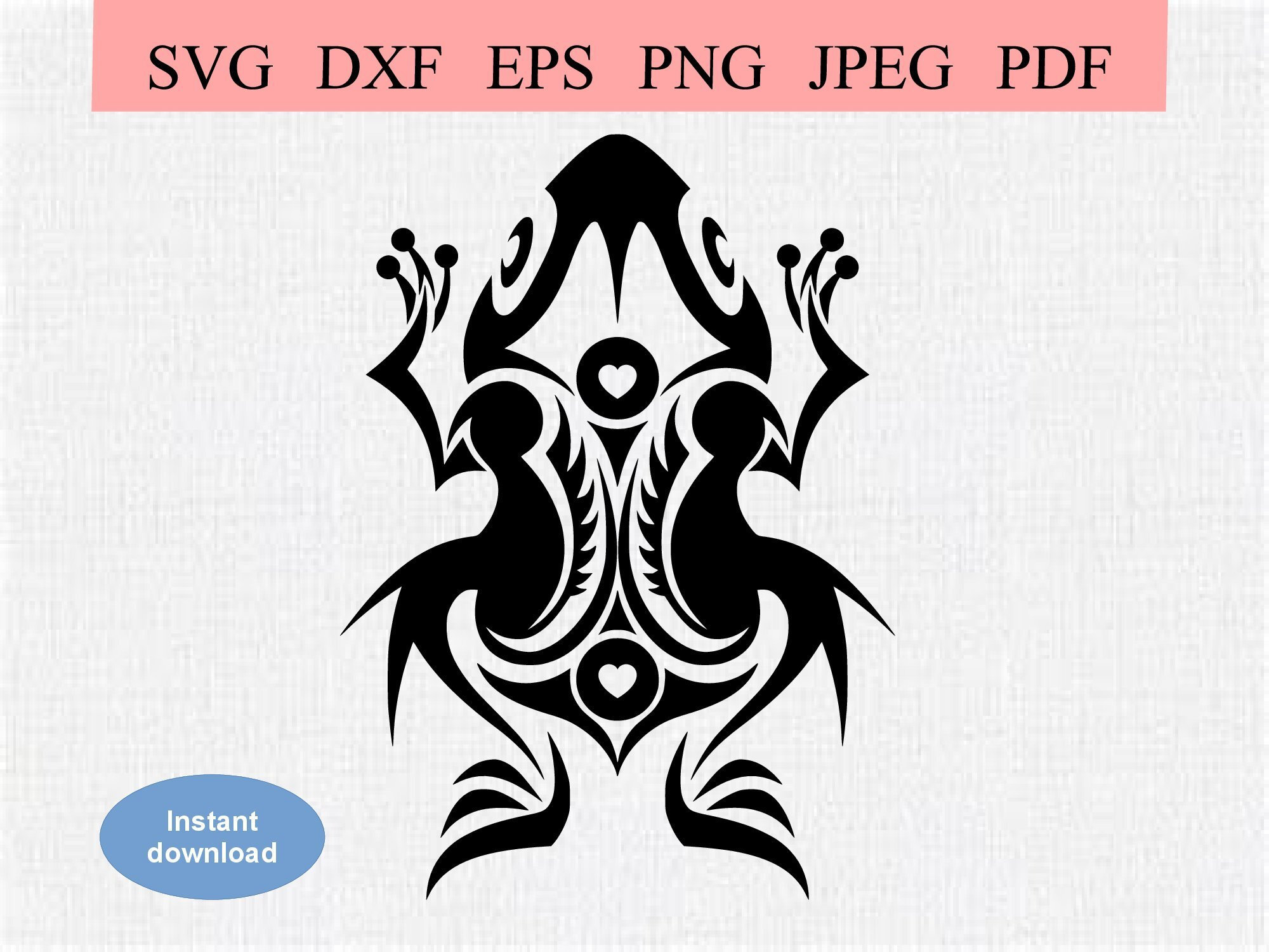 Tribal Frog Toad / SVG DXF EPS / Cool Abstract Frog Design / Amphibian ...